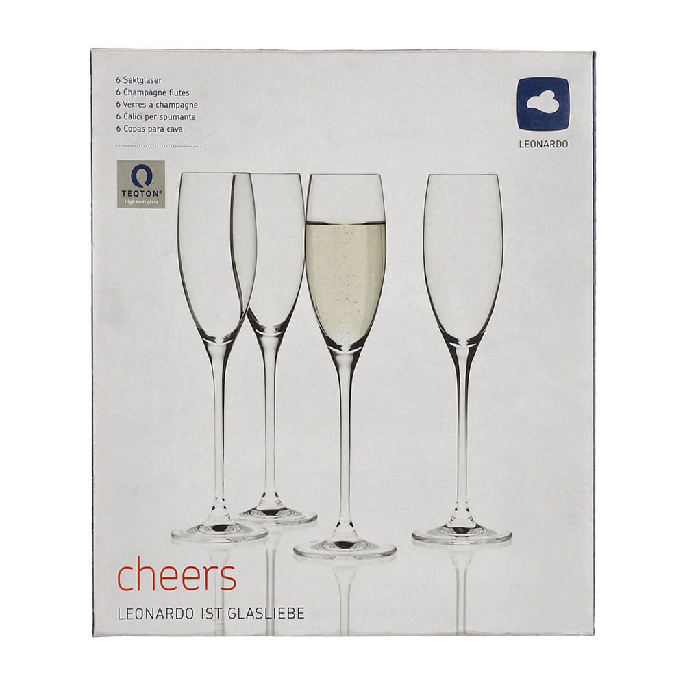 Copa p/Champagne Cheers Leonardo (6 pz) - Bodegas Alianza