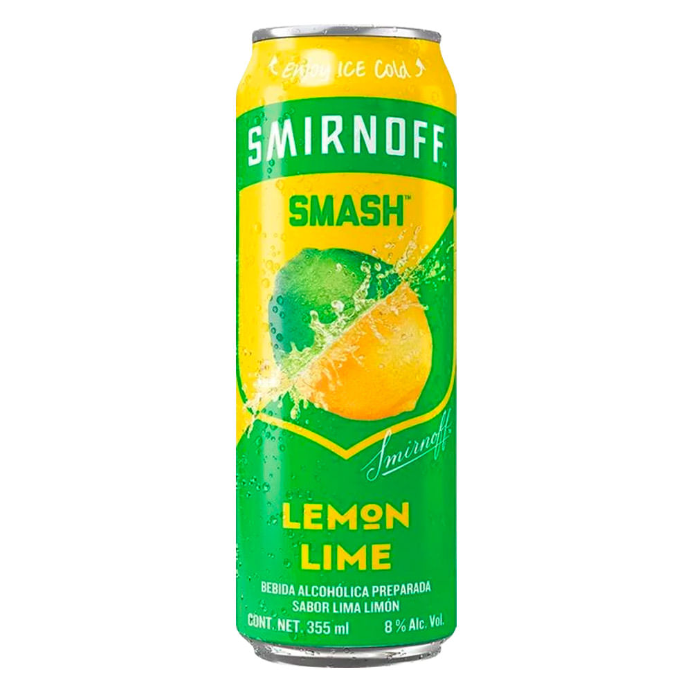Smirnoff Smash Lemon Lime 355ml (6pz) - Bodegas Alianza