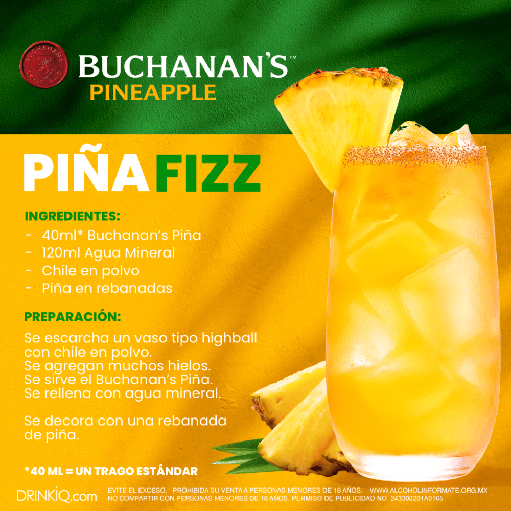 Licor de whisky Buchanan's Pineapple 750 ml - Bodegas Alianza