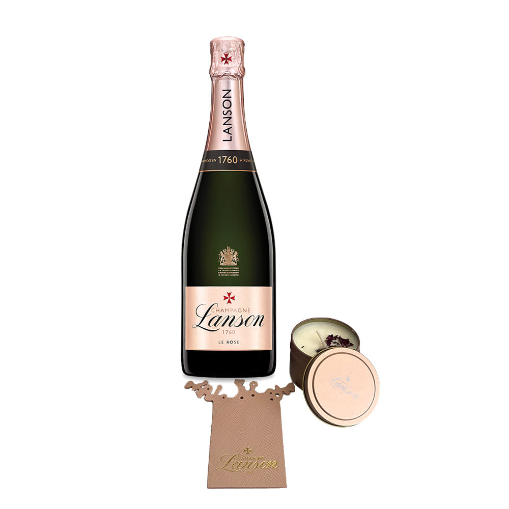 Champagne Lanson 1760 Rose 750ml C/Separador y Vela - Bodegas Alianza