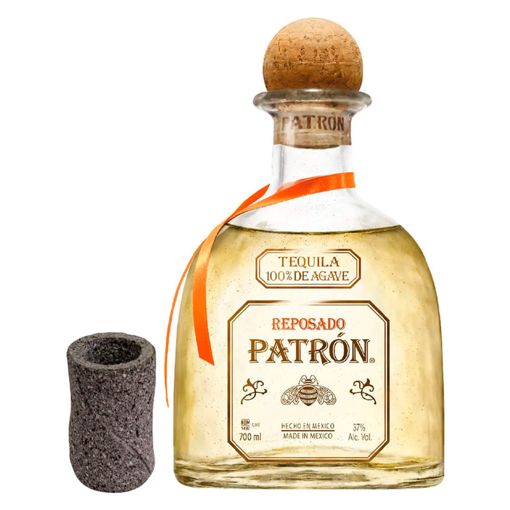 Tequila Patrón Reposado 700 ml C/Shot piedra volcánica - Bodegas Alianza