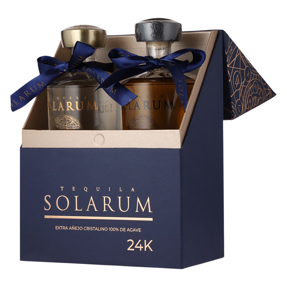 Tequila Solarum Extra Añejo Cristalino 750ml+Reposado 750ml - Bodegas ...