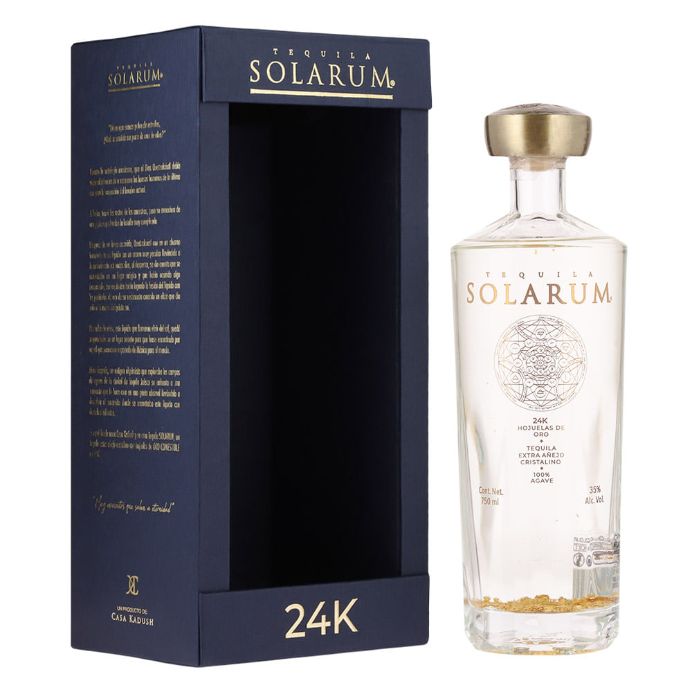 Tequila Solarum Extra Añejo Cristalino 750 ml - Bodegas Alianza