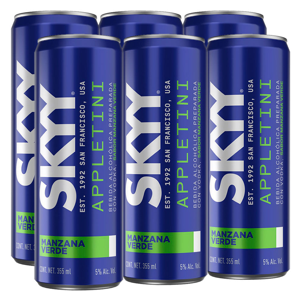 Skyy Blue Appletini (Manzana Verde) 6 Latas 355 ml - Bodegas Alianza