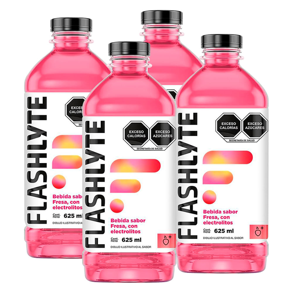 Flashlyte Fresa Con Electrolitos 625 ml (4 X 625Ml) - Bodegas Alianza