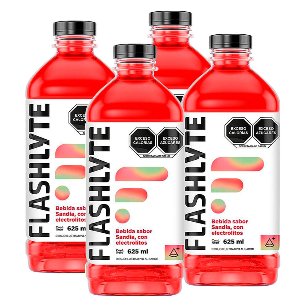 Flashlyte Sandia Con Electrolitos 625 ml (4 X 625Ml) - Bodegas Alianza