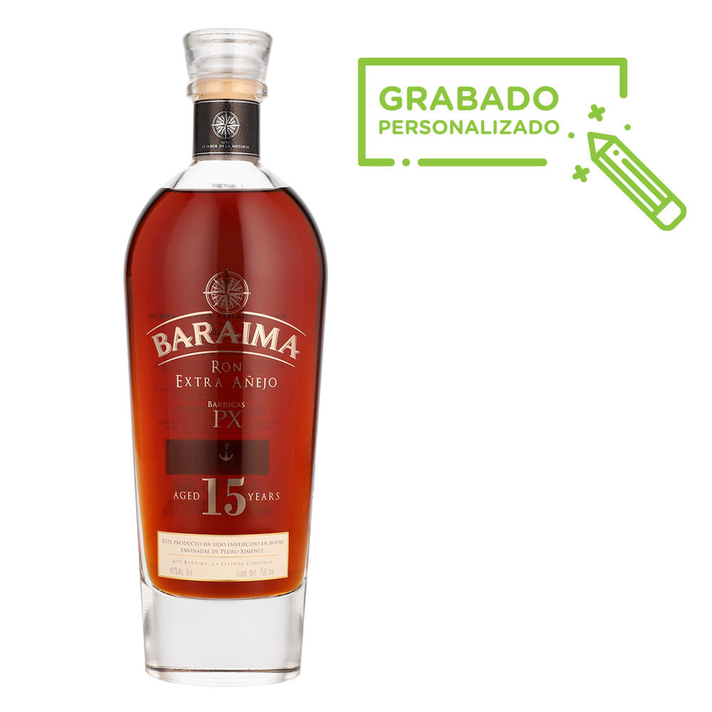 Ron Baraima Extra Añejo 15 Años 750 ml Grabado - Bodegas Alianza