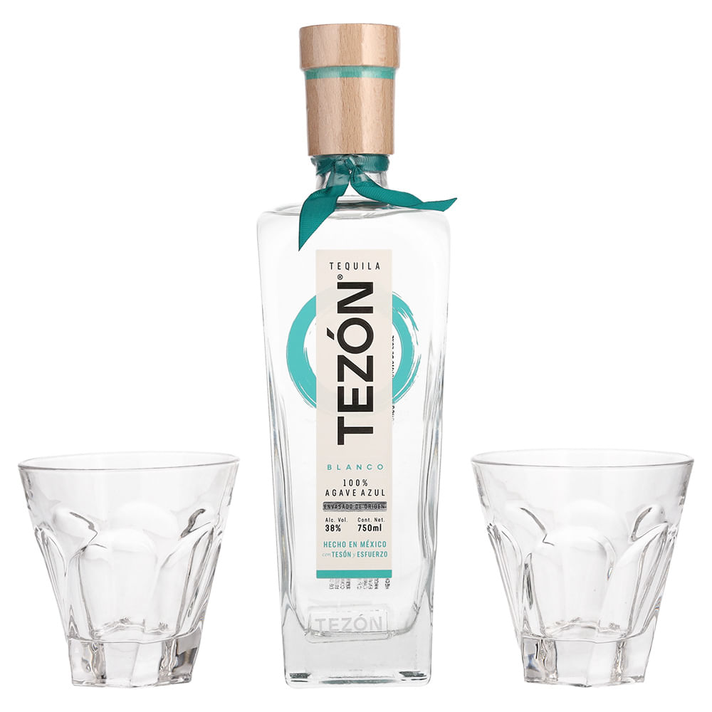 Tequila Tezon Blanco 750 ml C/2 Vaso Karat - Bodegas Alianza