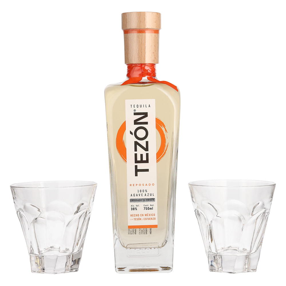 Tequila Tezón Reposado 750 ml C/2 Vaso Karat - Bodegas Alianza