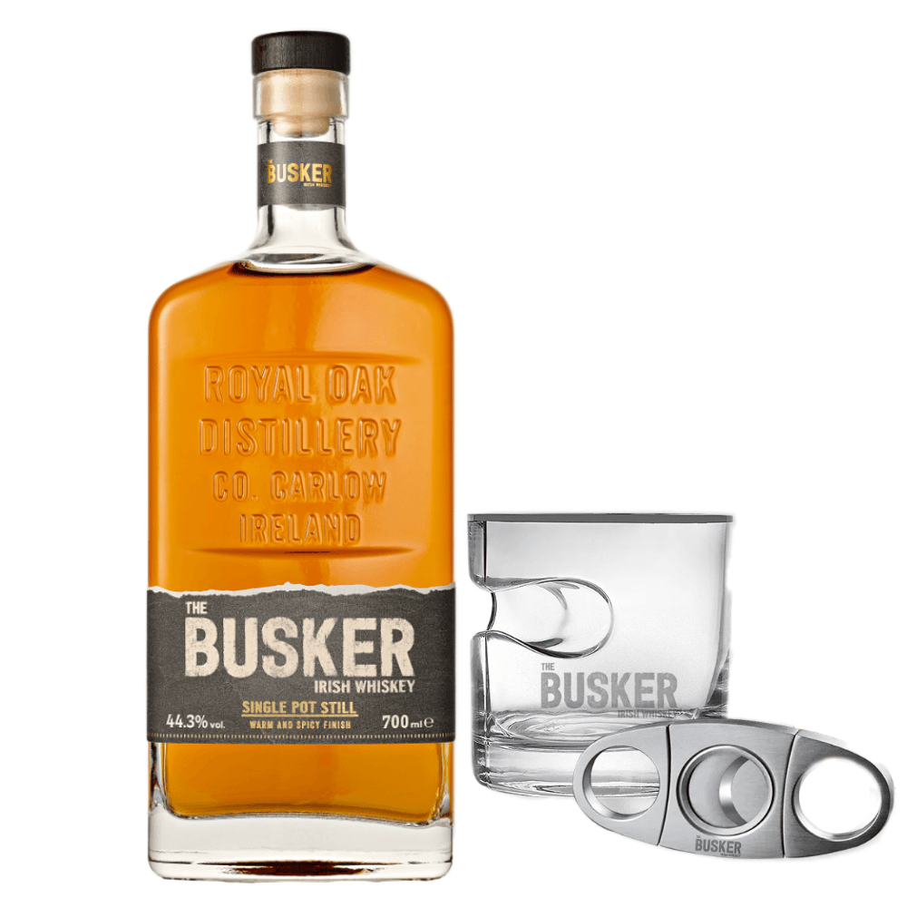 Whiskey The Busker Single Pot Still 700 ml C/Vaso+Corta Puros - Bodegas ...