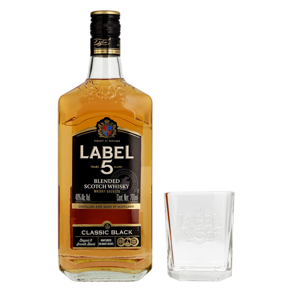 Whisky Label 5 700 ml C/Vaso - Bodegas Alianza