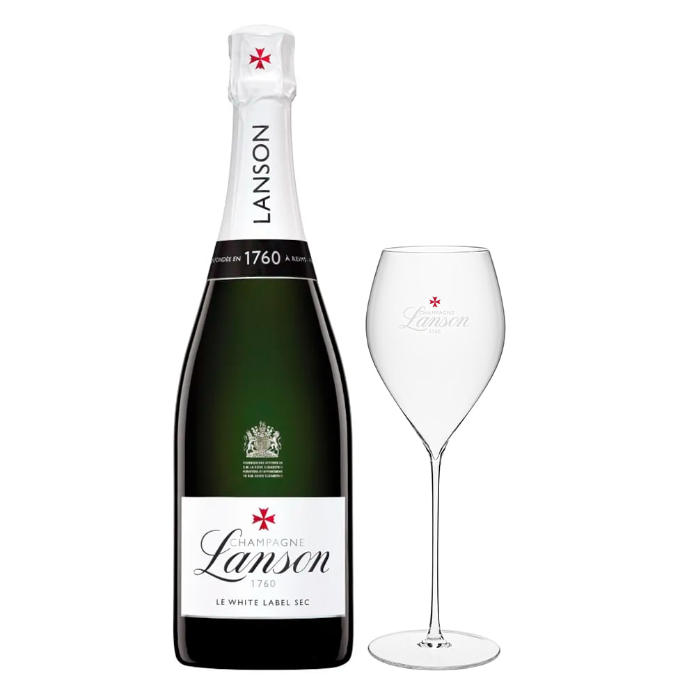 Champagne Lanson 1760 Le White Label Sec 750 ml C/Copa - Bodegas Alianza