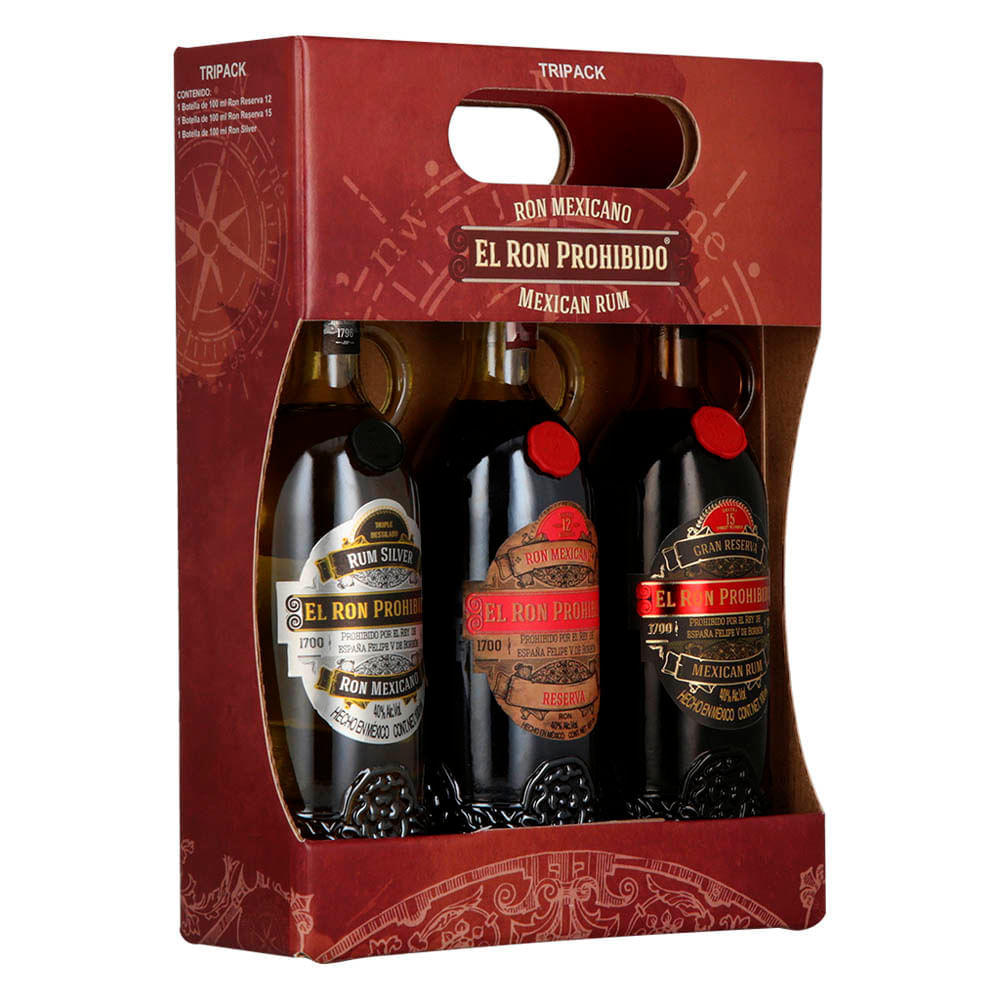 Kit 3 Mini 100 ml El Ron Prohibido - Bodegas Alianza